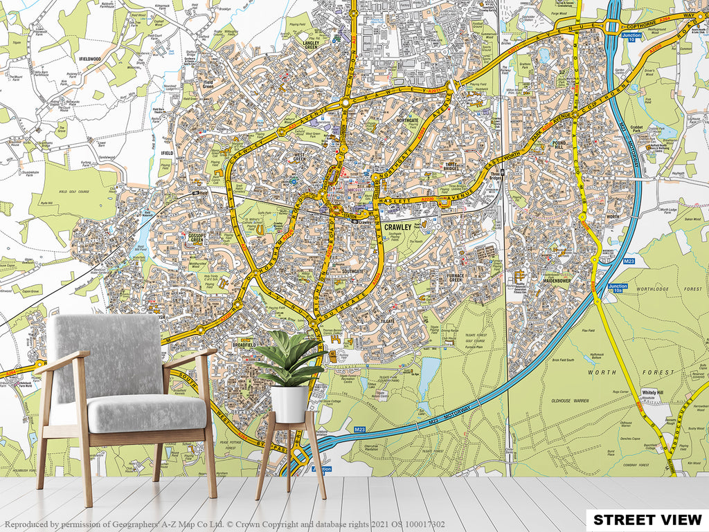A-Z Crawley Map – Chilli Wall Art