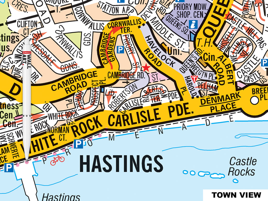 A-Z Hastings Map – Chilli Wall Art