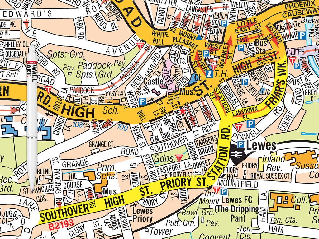 A-Z Firle & Lewes Map – Chilli Wall Art